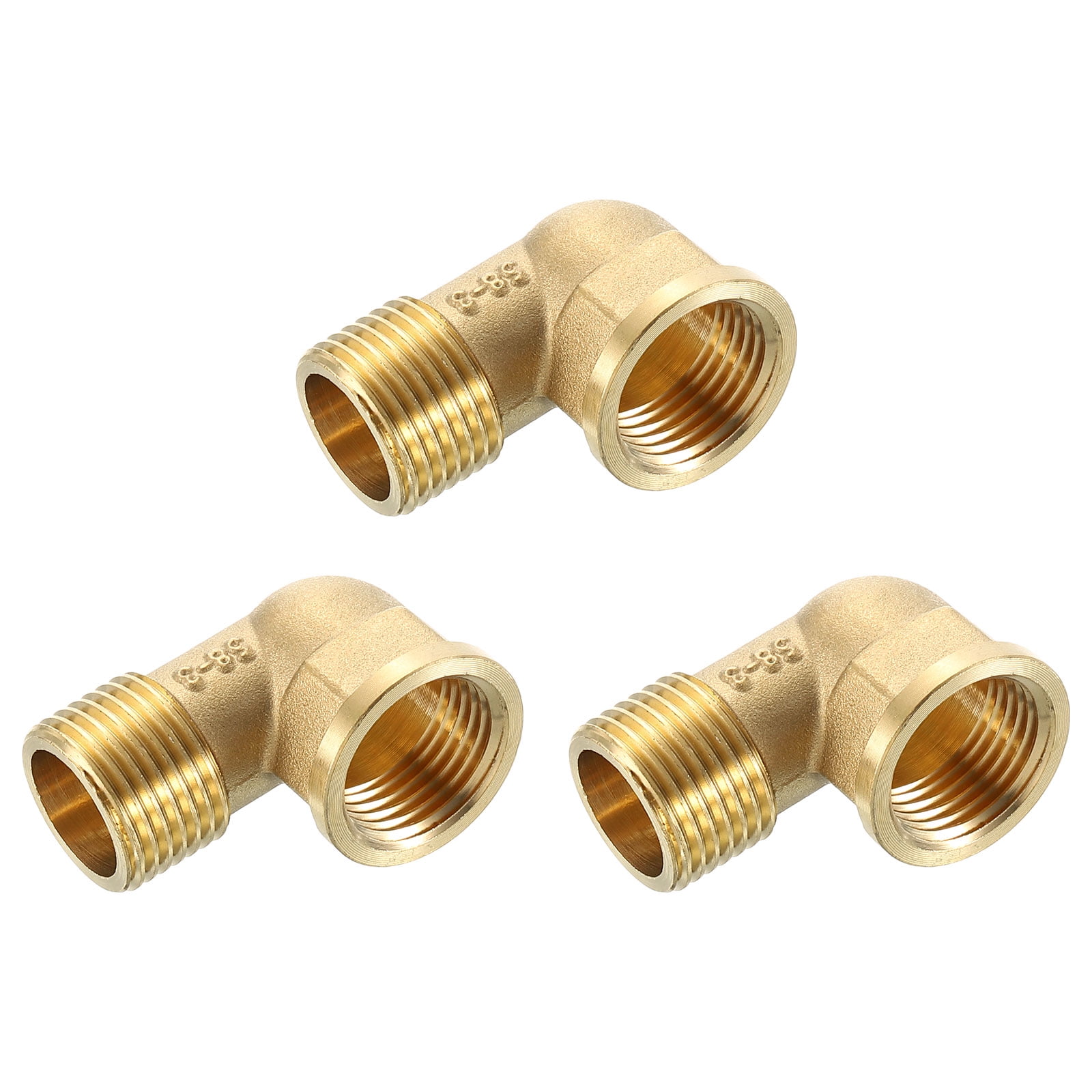 3 Pack 90 Degree Elbow, 1/2 Inch Male x 1/2 Inch Female Brass Right ...
