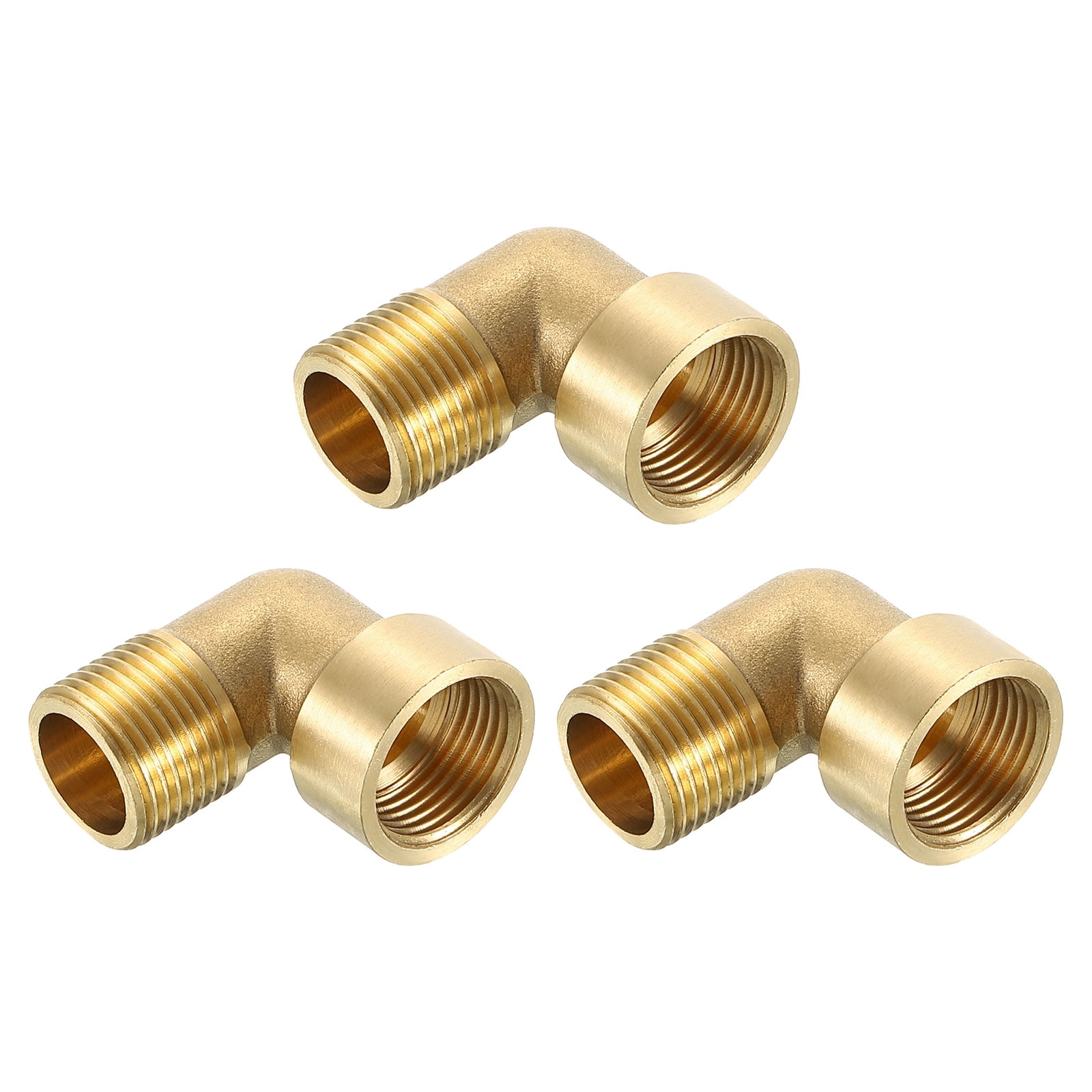 3 Pack 90 Degree Elbow, 3/8 Inch Male x 3/8 Inch Female Brass Right ...