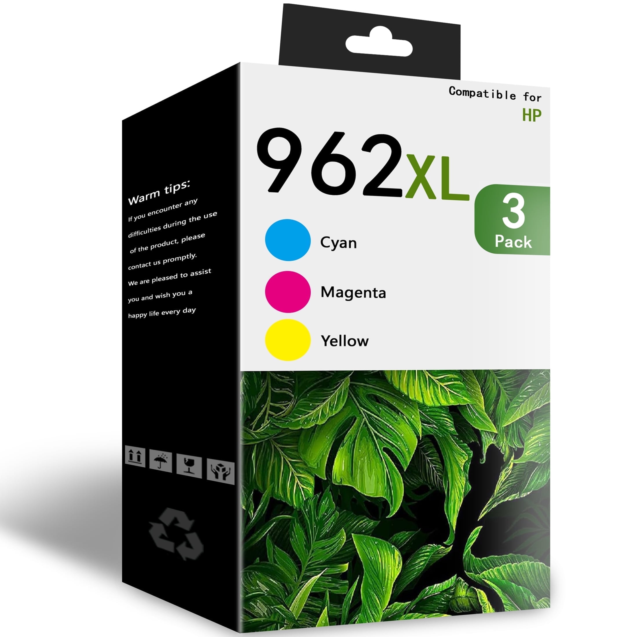 3 Pack 962XL Ink Cartridge 962 Cyan Magenta Yellow Compatible Whit HP ...