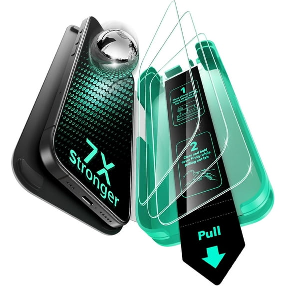 3 Pack 9H+ Glass for iPhone 16 Pro Max Screen Protector, [Military ...