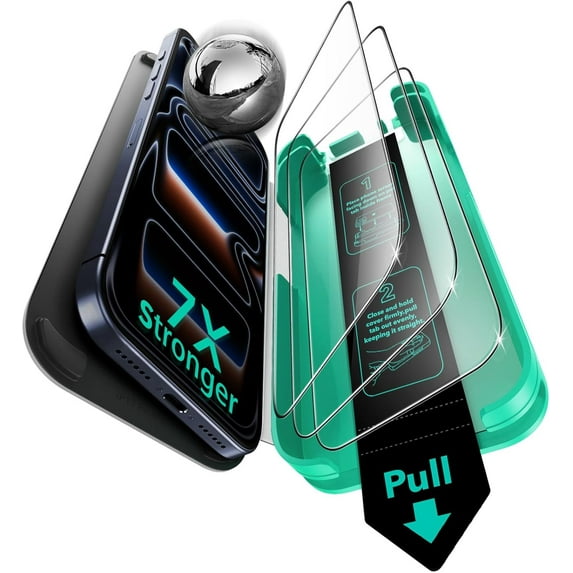 3 Pack 9H+ Glass for iPhone 17 Pro Max Screen Protector, [Military ...