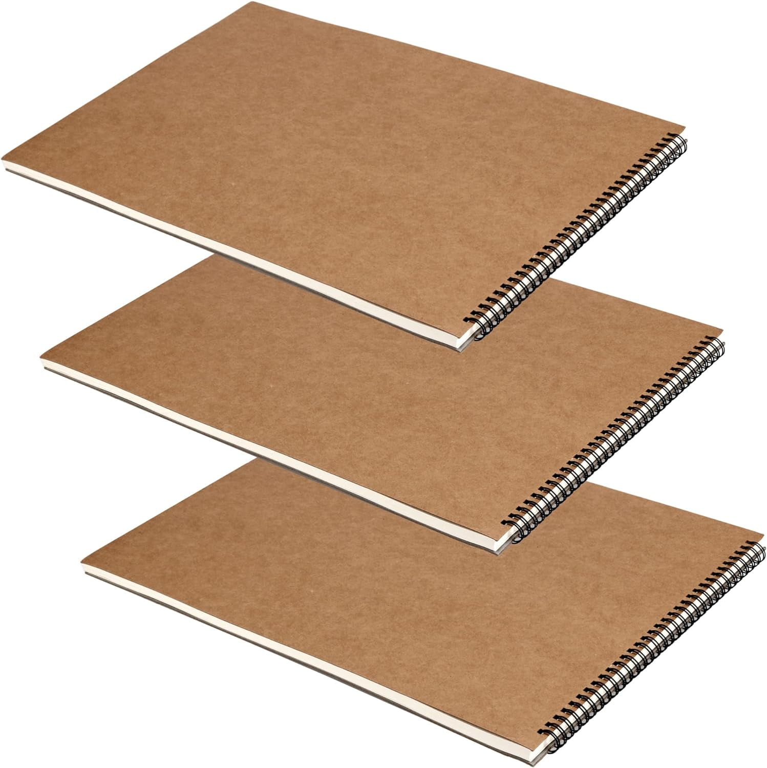 3 Pack A3 Spiral Bound Landscape Sketchbook, 60 Pages 30 Sheets 160gsm A3 Art Drawing Sketch Pad ...