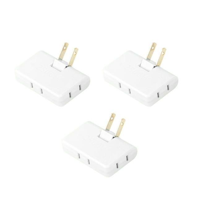 3 Pack AC Flat Wall Outlet Extender Flat Plug Adapter Outlet, Fold-Able ...