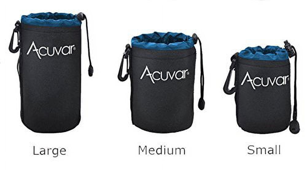 3-Pack ACUVAR Soft Neoprene Lens Pouch for DSLR Lenses (Small, Medium ...