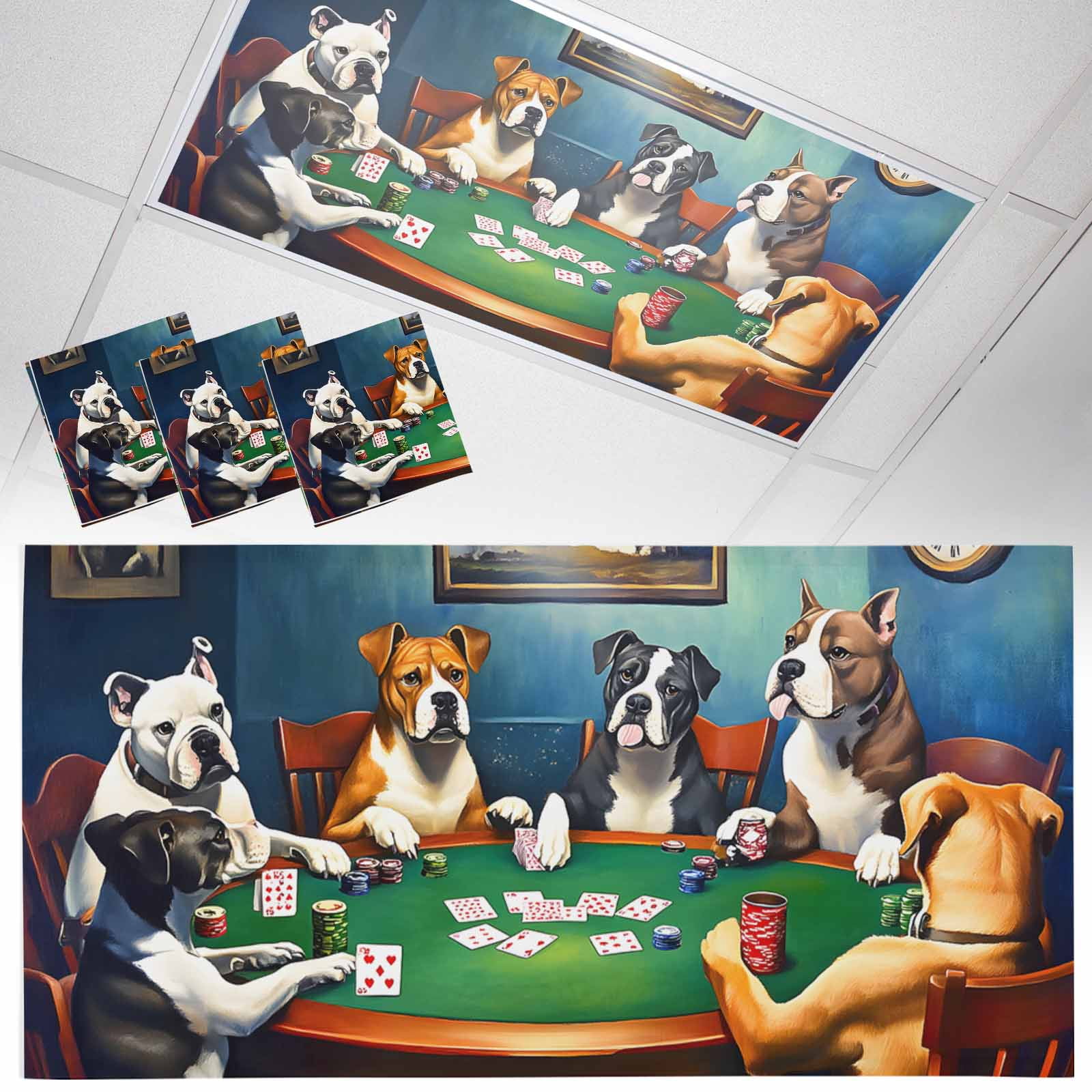 3 Pack Abstract Animal Fluorescent Light Covers for Ceiling Lights Dog ...