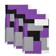 3 Pack Abstract Art Kitchen Towels Patchwork Purple Black and Grey ...