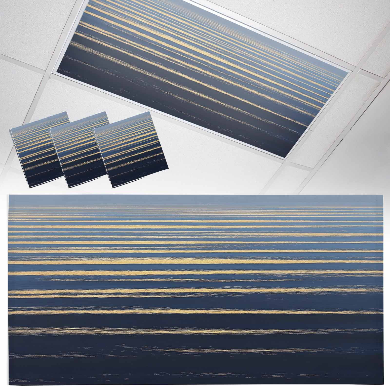 3 Pack Abstract Golden Fluorescent Light Covers for Ceiling Lights ...