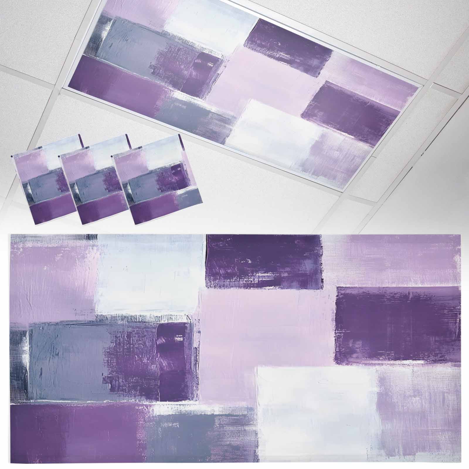 3 Pack Abstract Gray Fluorescent Light Covers for Ceiling Lights Purple ...