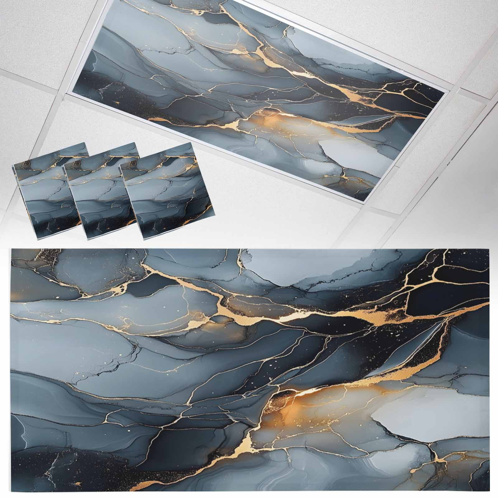 3 Pack Abstract Marble Texture Fluorescent Light Covers for Ceiling ...