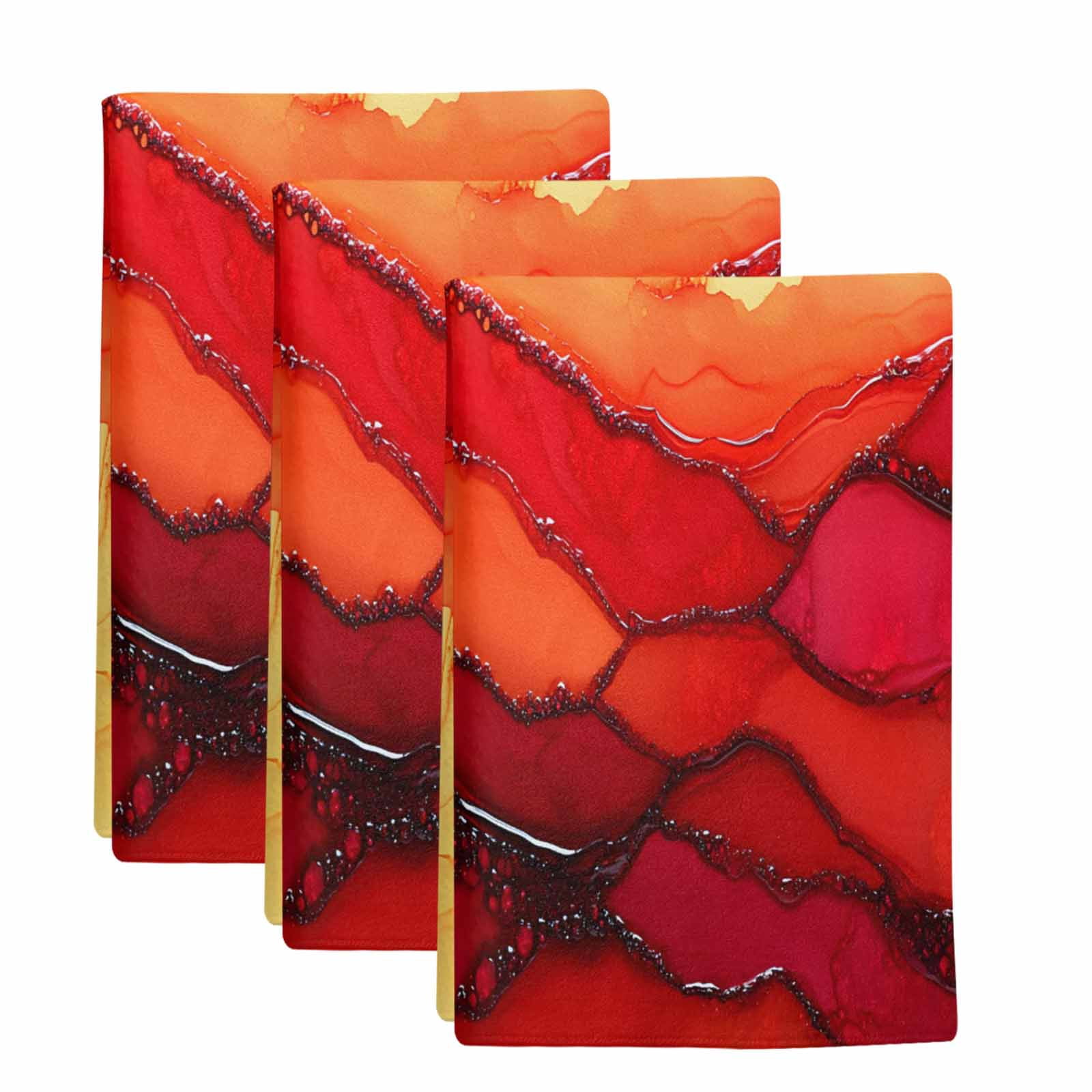 3 Pack Abstract Ombre Red Wave Ocean Kitchen Towels Sky Modern Art ...
