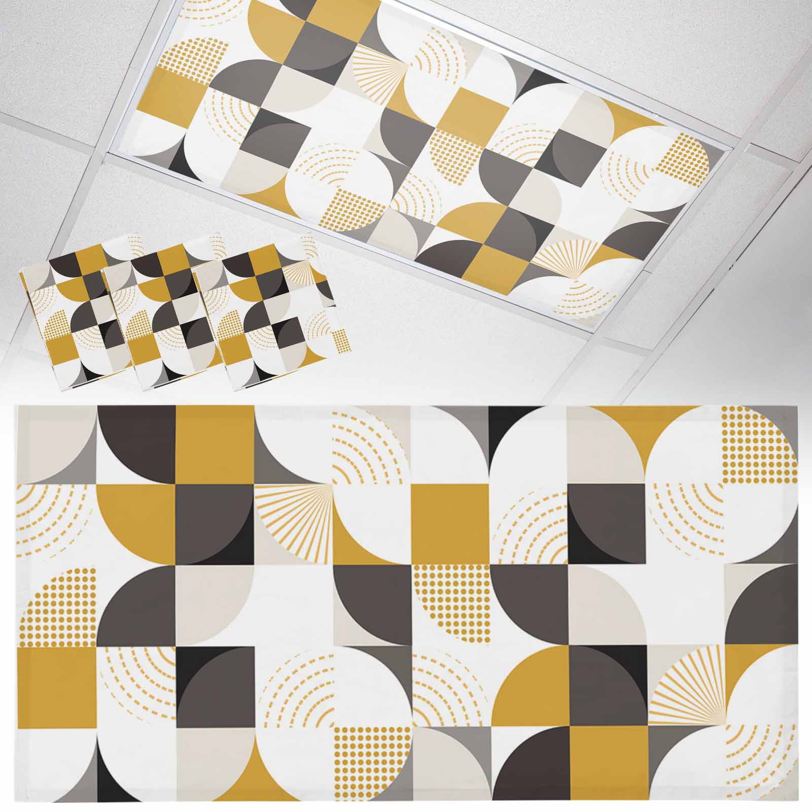 3 Pack Abstract Patchwork Fluorescent Light Covers for Ceiling Lights ...