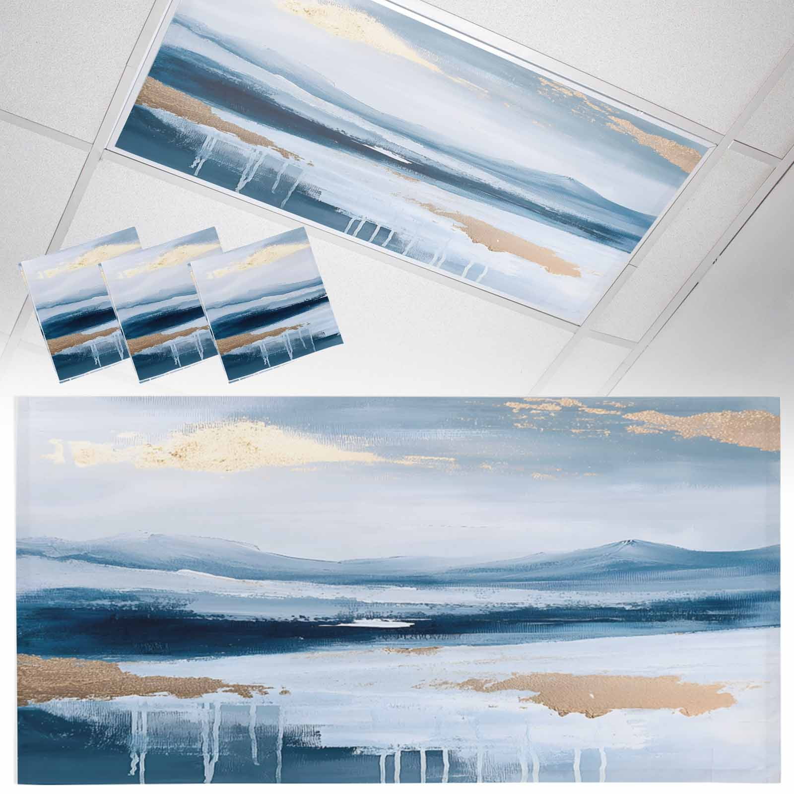 3 Pack Abstract Scenery Art Fluorescent Light Covers for Ceiling Lights ...