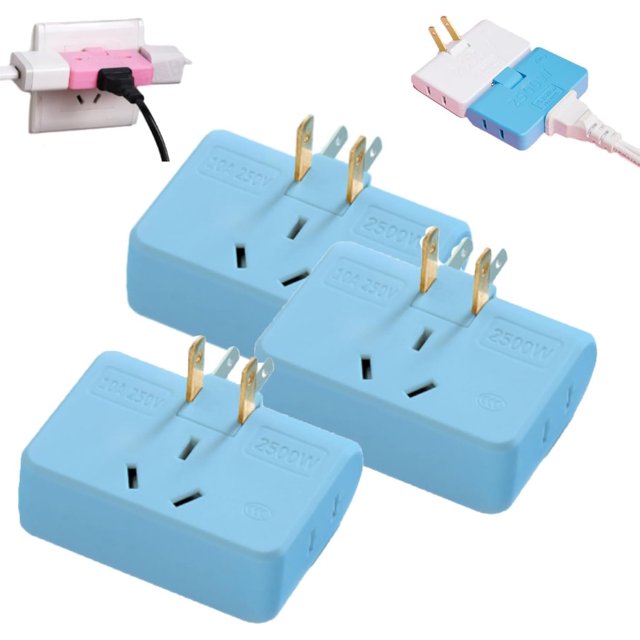 3 Pack Ac Flat Wall Outlet Extender Flat Plug Adapter Outlet, 3 Way ...