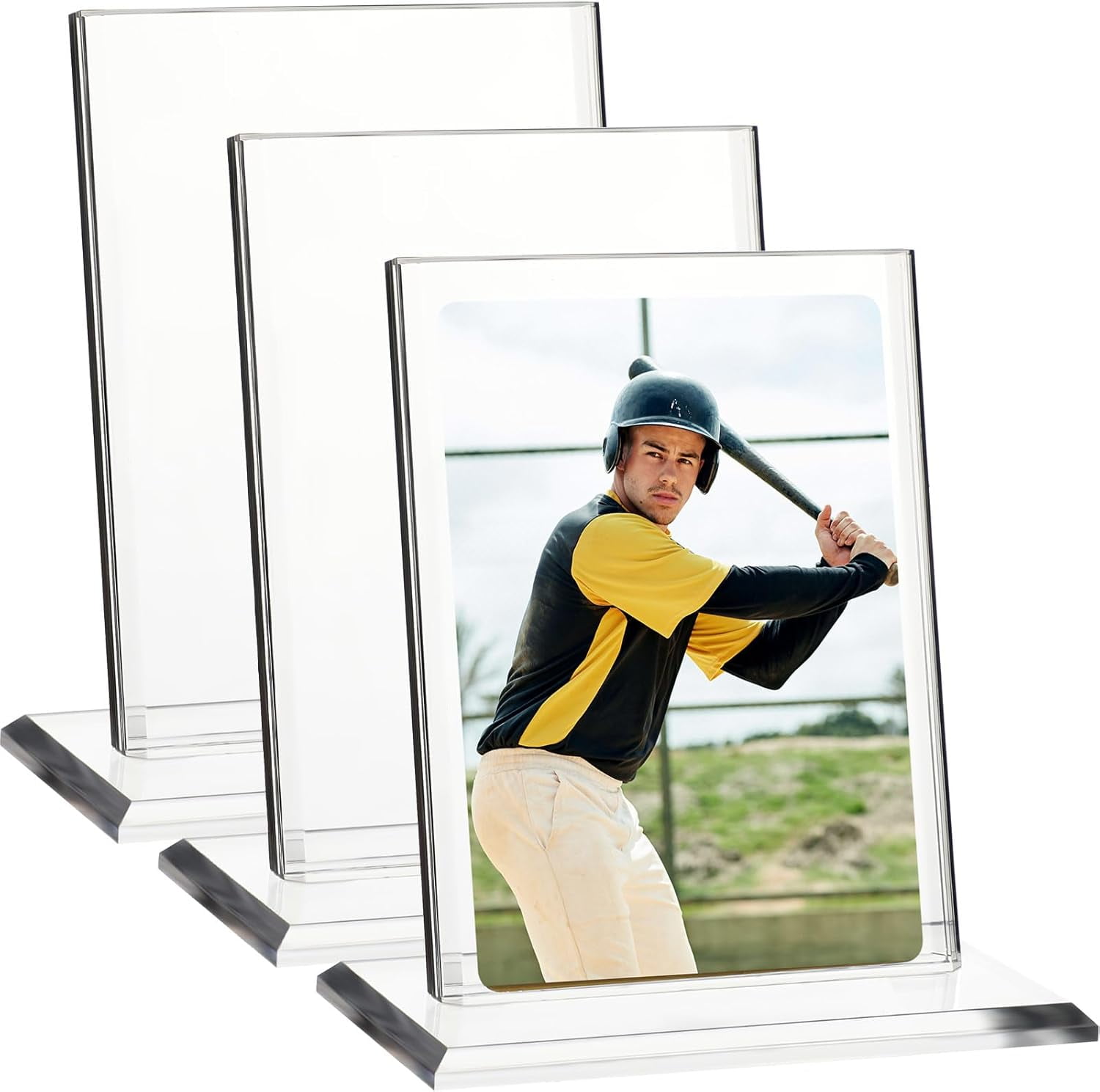 3 Pack Acrylic Baseball Card Frame Display Stand Trading Card Holder ...