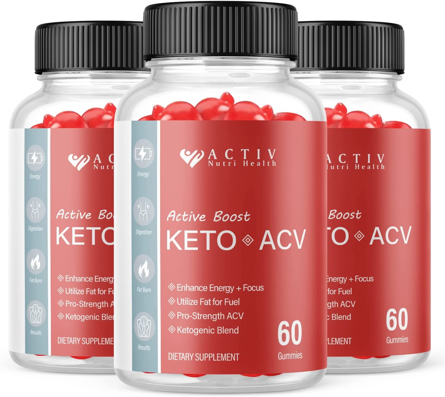 (3 Pack) Activ Active Boost Keto ACV Gummies - Supplement for Weight ...