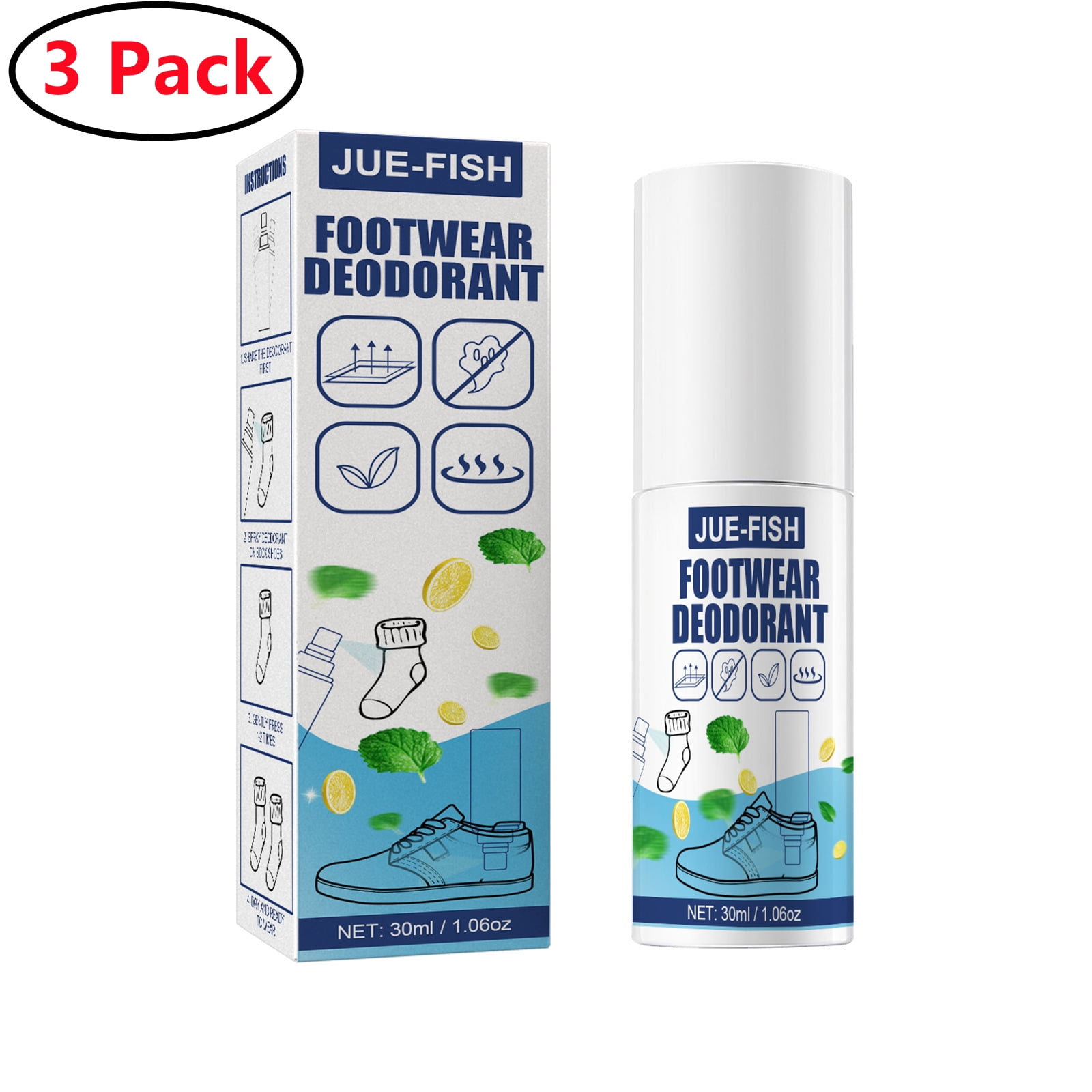 3 Pack Active Fresh Spray - Powerful Shoe Deodorant for Freshness ...
