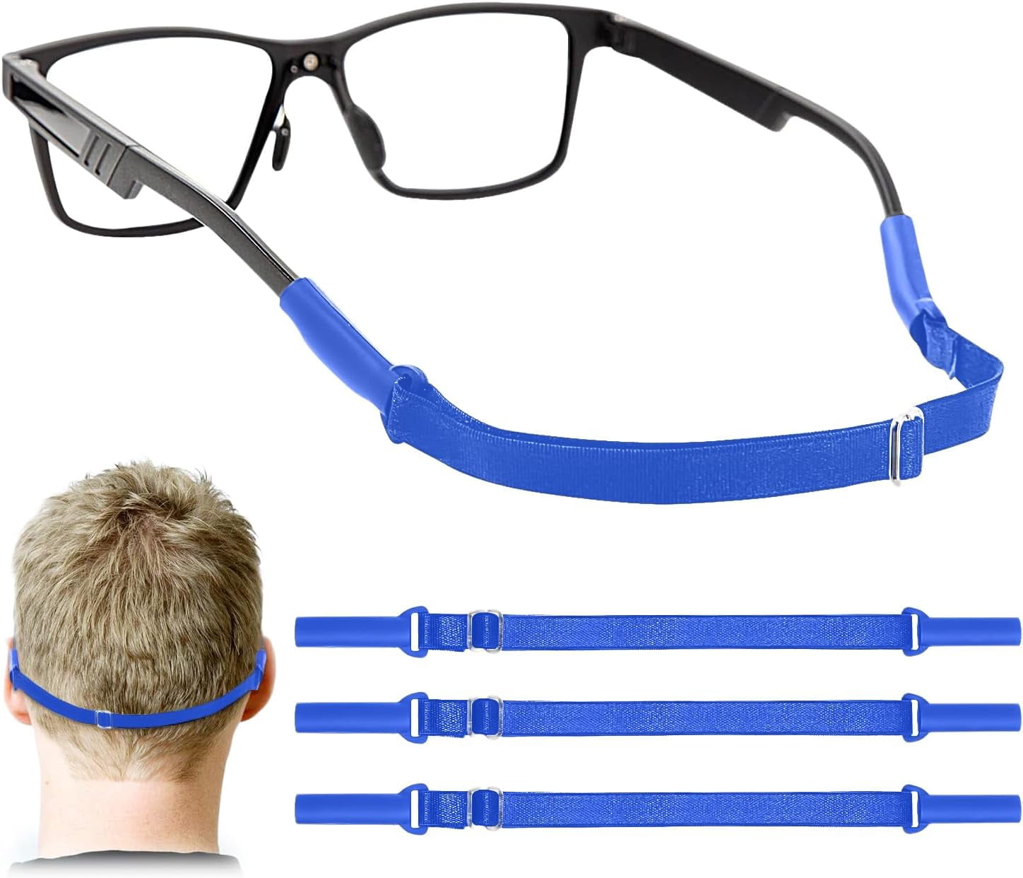 3-Pack Adjustable Glasses Straps - No Tail Eyewear Retainer for Men ...