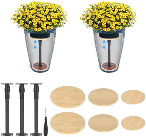 3 Pack Adjustable Height Planter Inserts for Large Pots 10-17.5" Rise ...