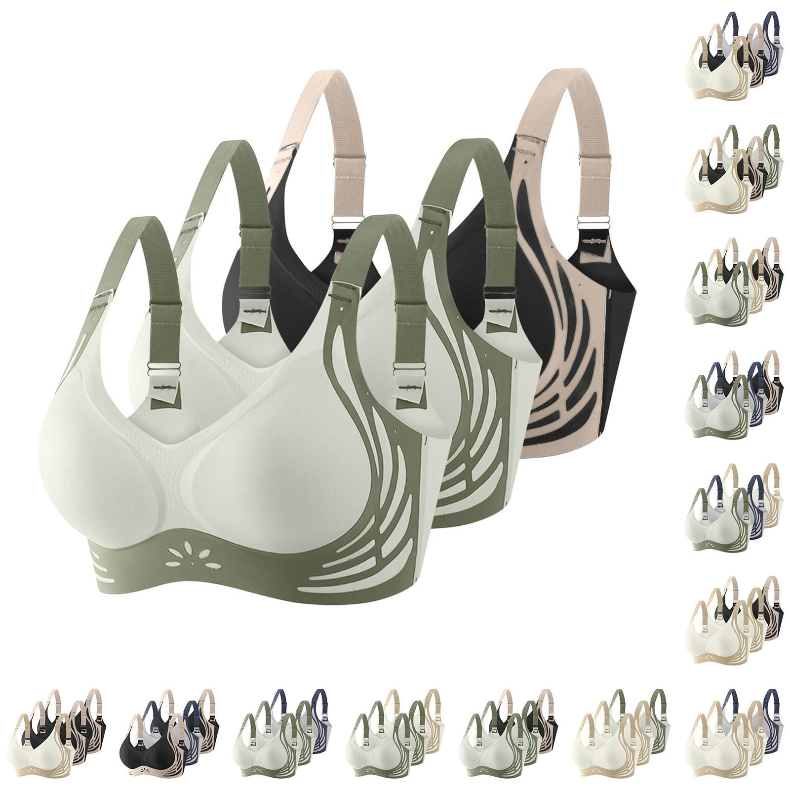 3 Pack Adjustable Wirefree Bra for Women Lift Bras Lushfitting Powerful ...