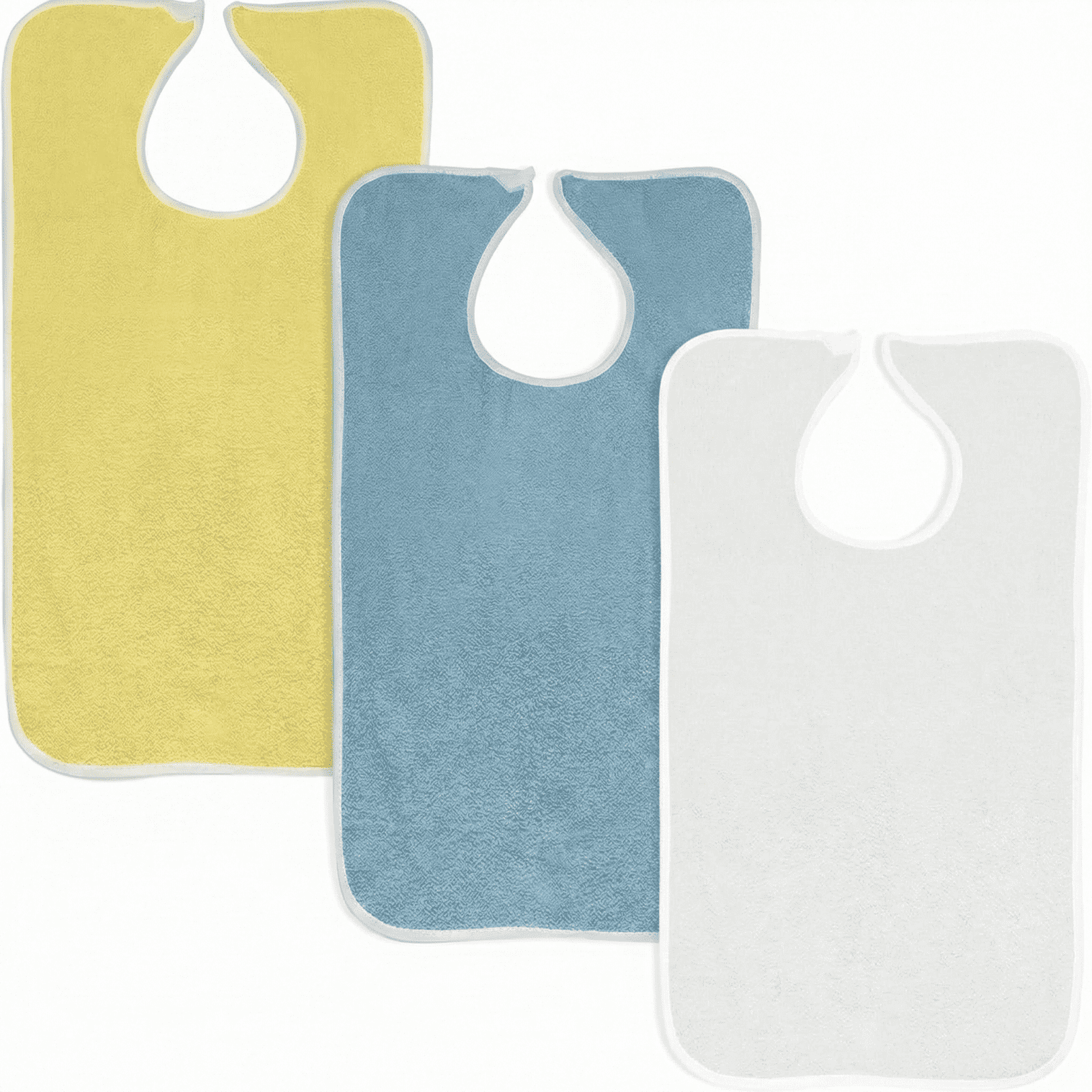 Star Linen 3 Pack Washable Terry Cloth Adult Bibs | Velcro Closure | 1 ...