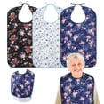 3 Pack Adult Bibs Washable Large Waterproof Clothing Protector with ...