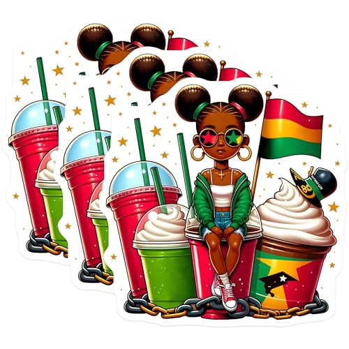 (3 Pack) Afro Girl Decals - Ghana Flag Stickers - Laptop Decals - 3 ...