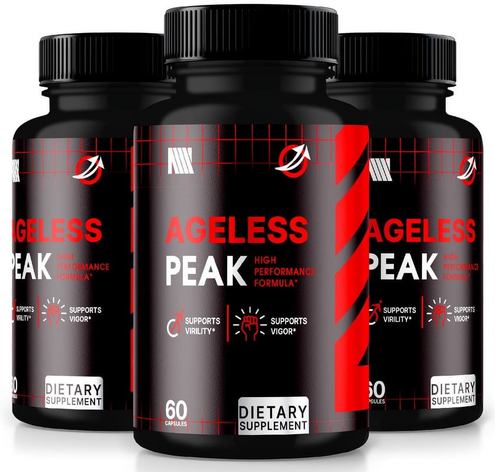 (3 Pack) Ageless Peak Pills for Men, Male Dietary Supplement, Complete ...