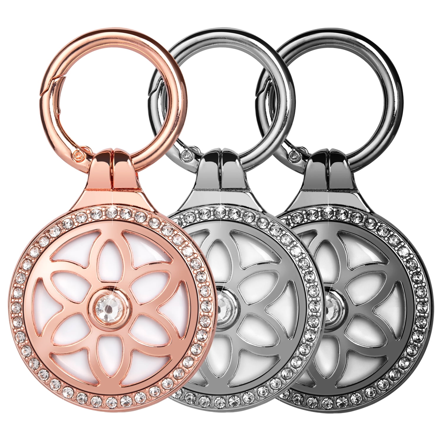 3 Pack AirTag Holder, Multicolor Airtag Keychain Inlaid Rhinestone ...