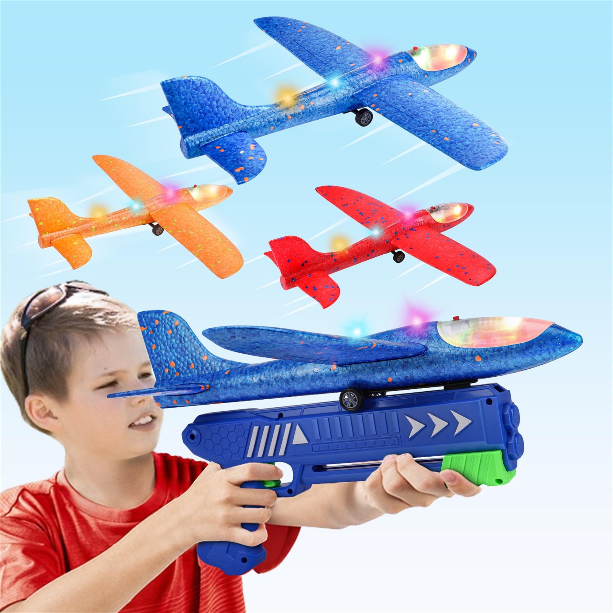 3 Pack LED Foam Glider Launcher Set - Dual Flight Modes for Outdoor ...