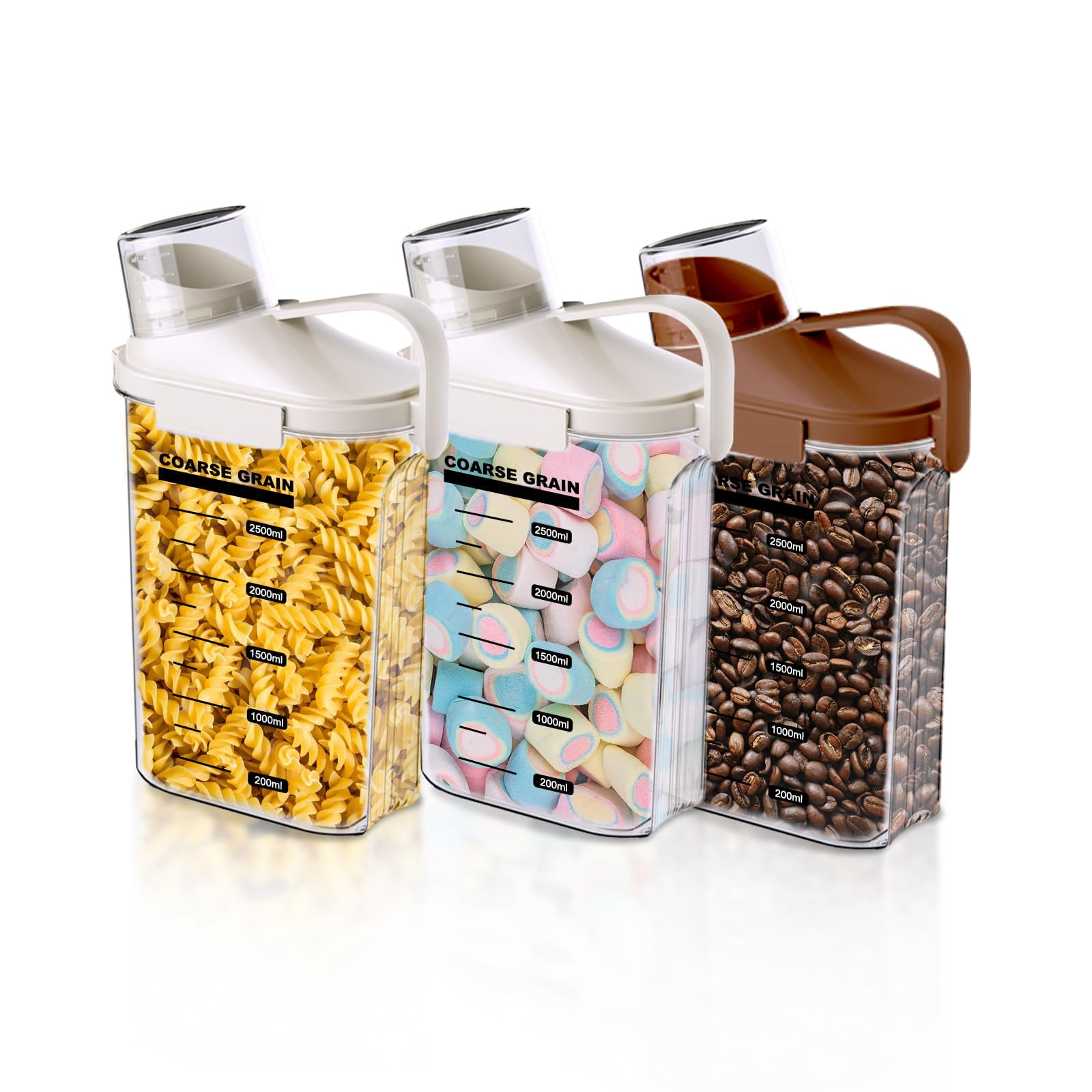 3 Pack Airtight Food Storage Containers Cereal & Dry Food Storage ...