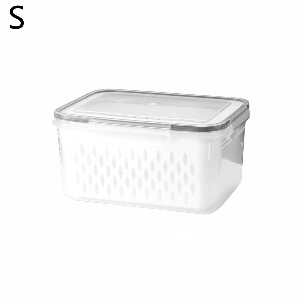 ‌3-Pack Airtight Food Storage Containers With Lids Strainer - Stackable ...