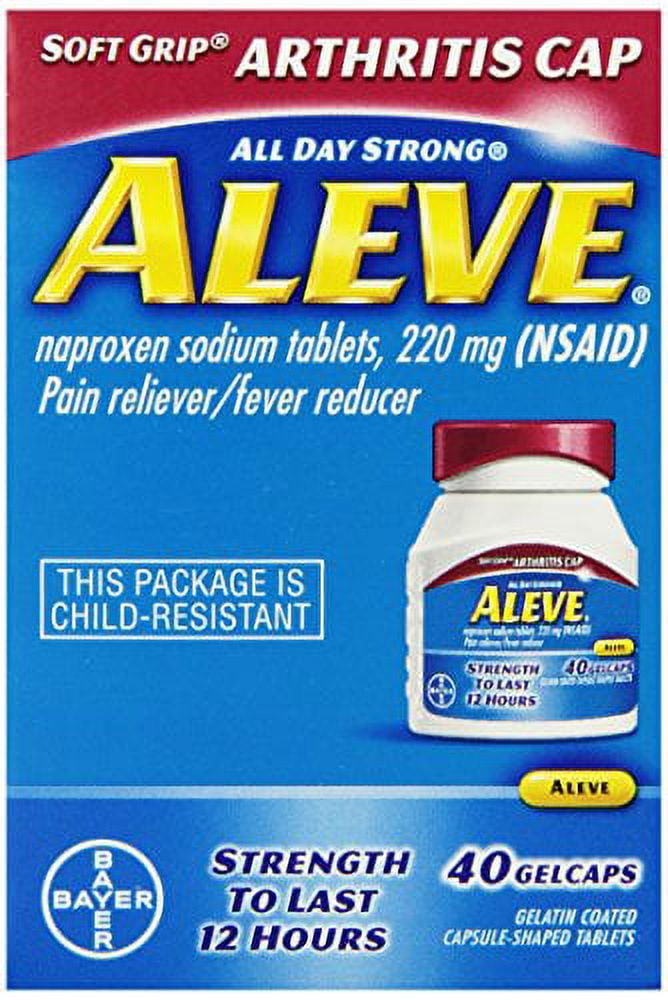 3 Pack - Aleve Arthritis Soft Grip Arthritis Cap, 40 Gelcaps Each ...