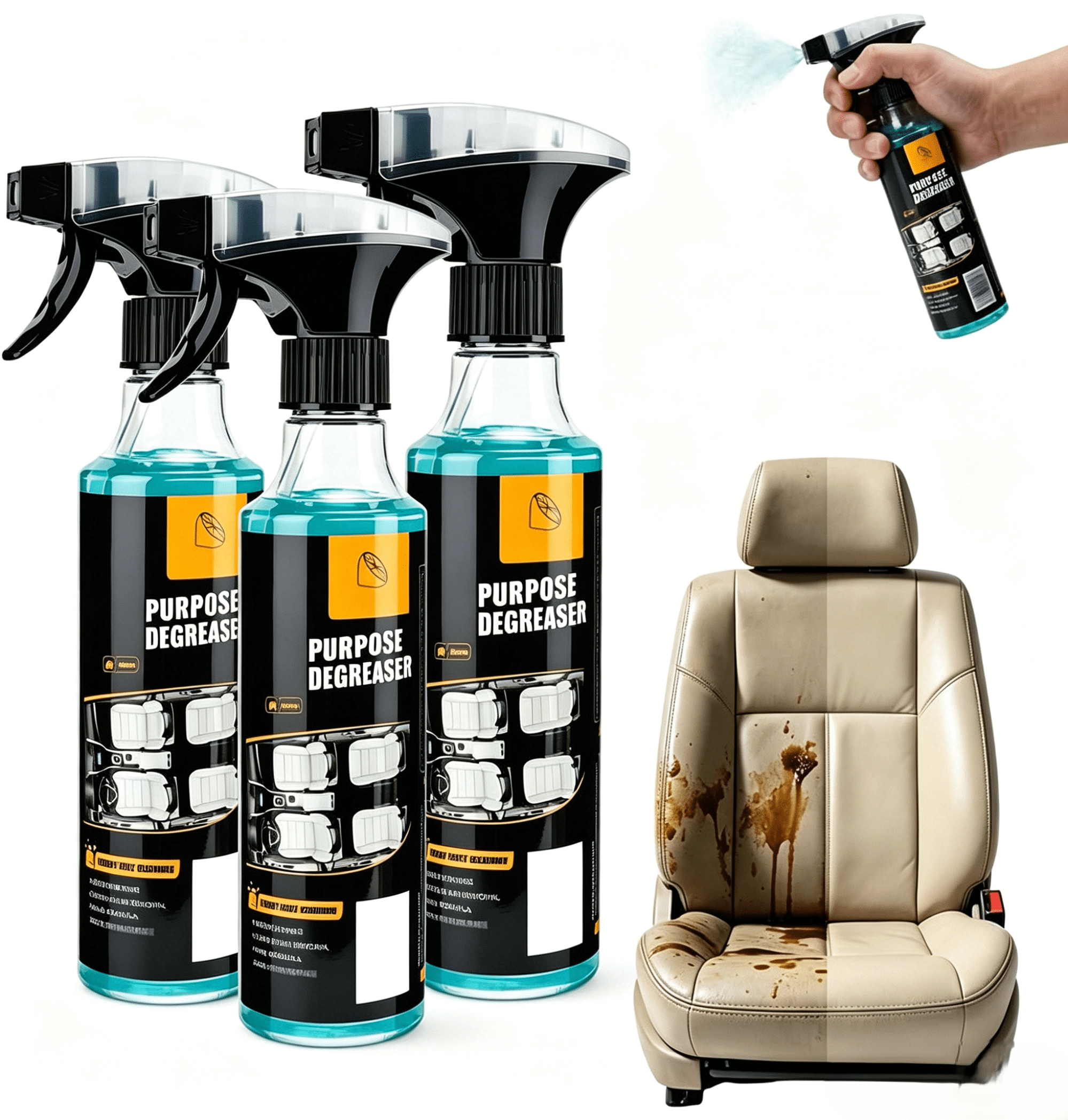 3-Pack All Purpose Degreaser Spray, Lemon Scent Heavy Duty Cleaner for ...