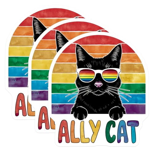 (3 Pack) Ally Cat Decals - Pride Cat - LGBTQ Support - 3 Inches On ...