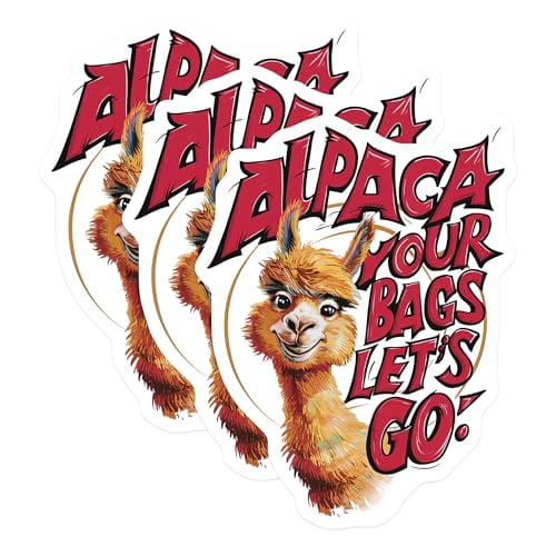(3 Pack) Alpaca Your Bags Decals - Funny Alpaca - Travel Stickers - 3 ...