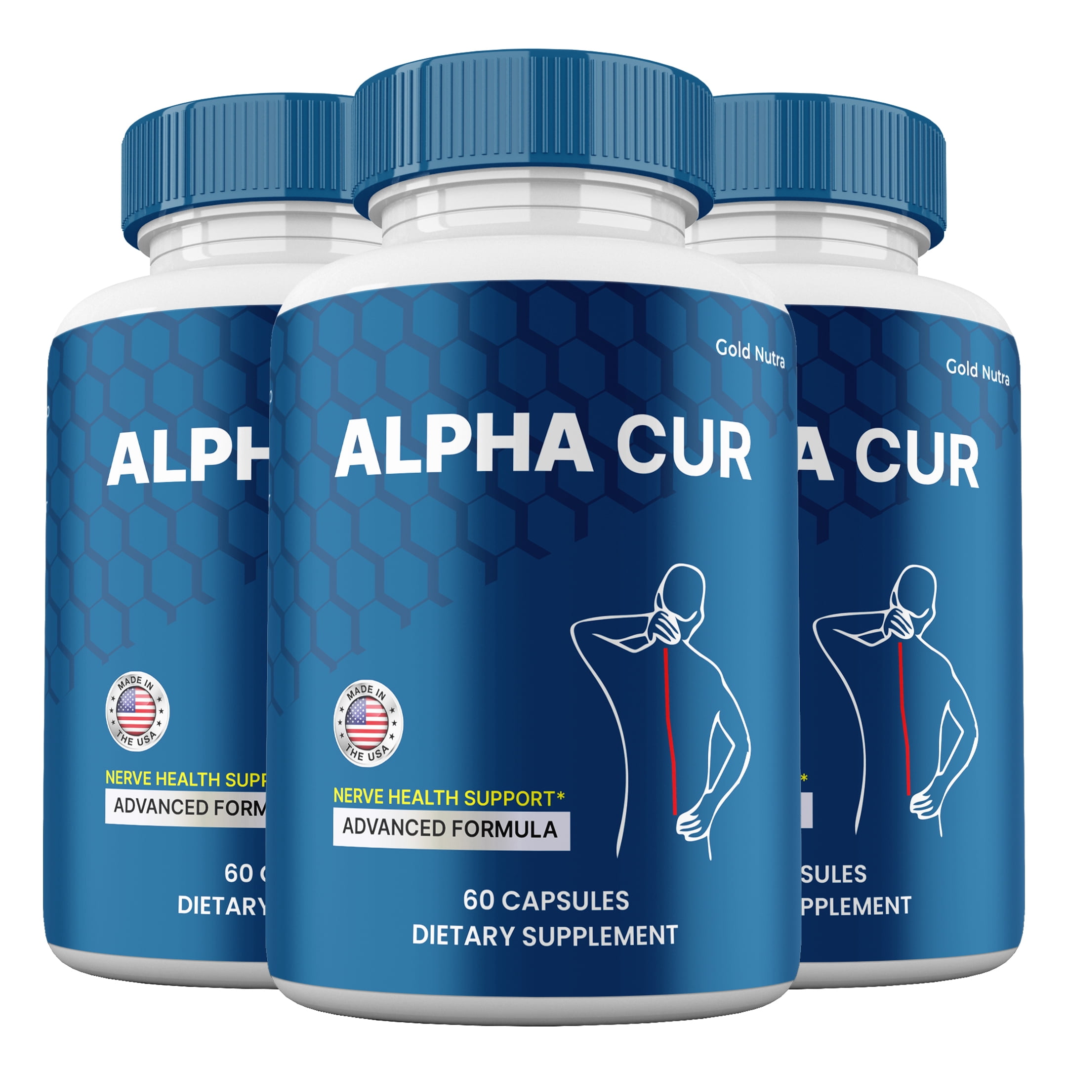 (3 Pack) Alpha Cur Capsules, AlphaCur Supplement for Nerve Health ...