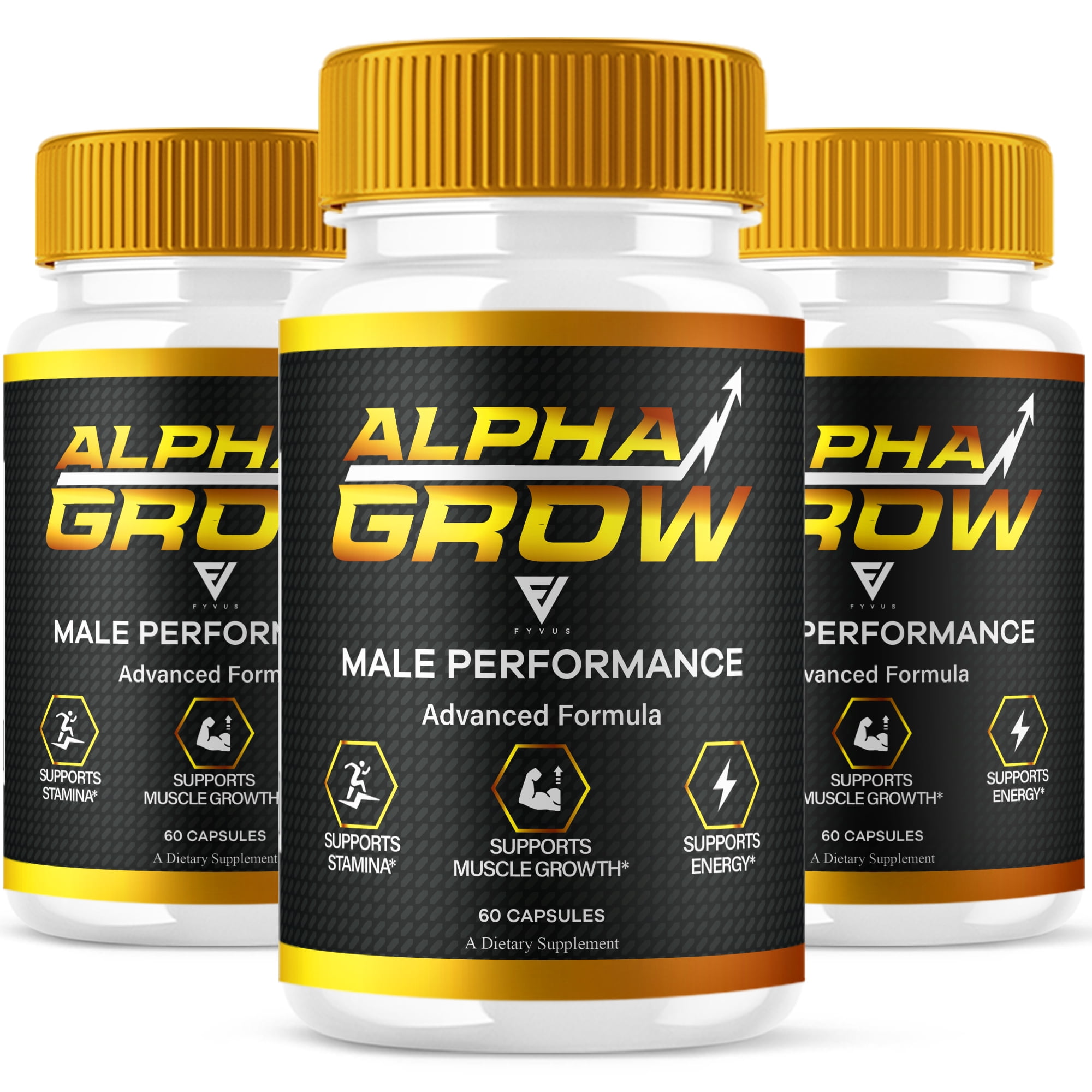 (3 Pack) Alpha Grow Male Performance Capsules, AlphaGrow Advanced Daily Energy Support ...