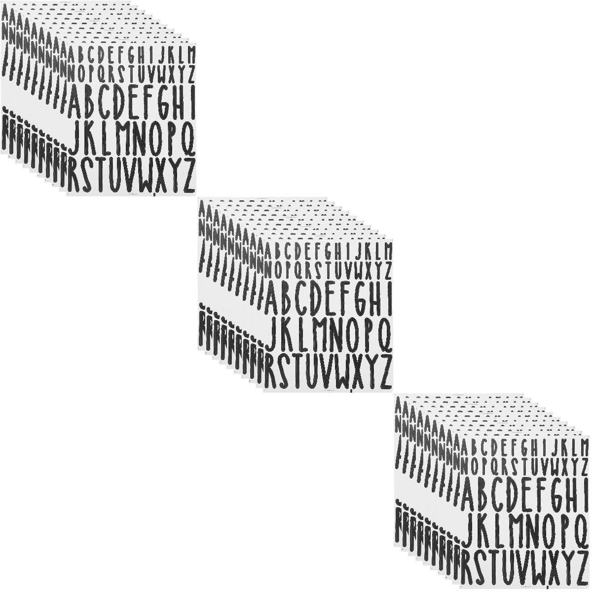 3 Pack Alphabet Paper Vinyl Pvc Word Adhesive Letter Stickers 23x19cm ...