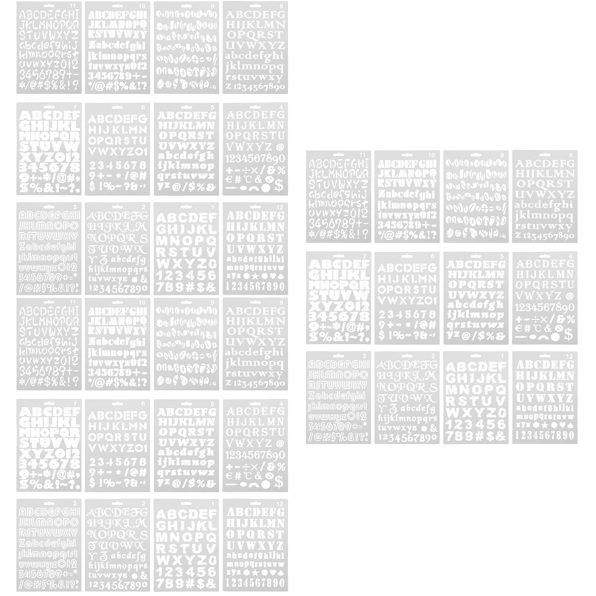 3 Pack Alphabet Templates for Dairy Drawing Stencils Extra Large ...