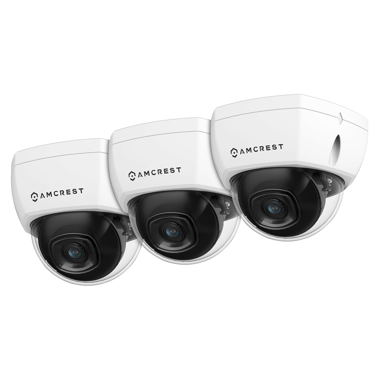 3-Pack Amcrest UltraHD 4K (8MP) Dome POE IP Camera, 3840x2160, 98ft ...