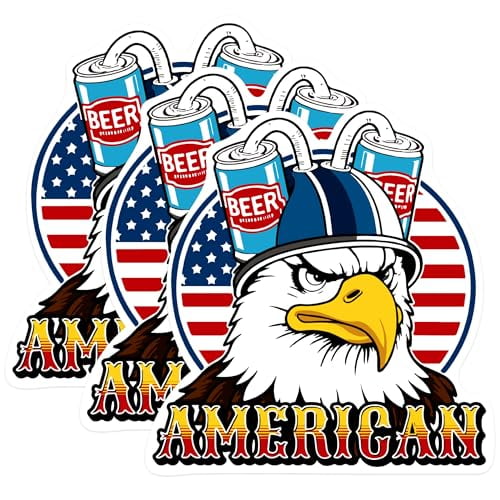 (3 Pack) American Eagle Decals - Beer Helmet Patriot - Patriotic Decal ...