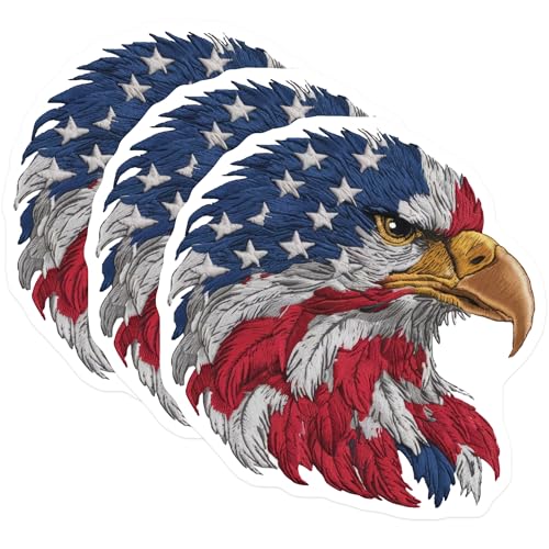 (3 Pack) American Eagle Decals - USA Flag Patriotic - Laptop Decals- 3 ...
