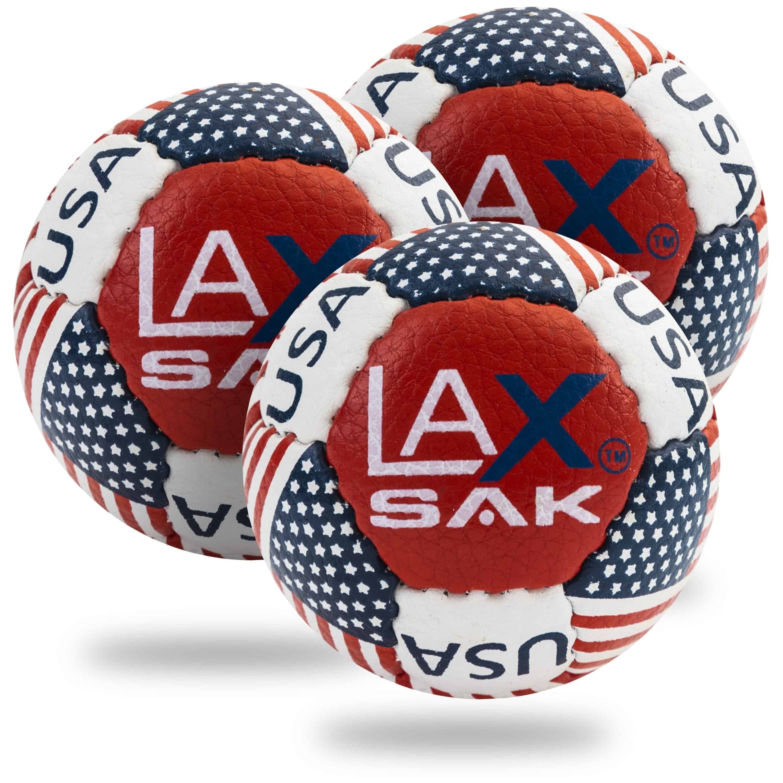 3 Pack American Flag Lax Sak Lacrosse Training Ball - Same Weight ...