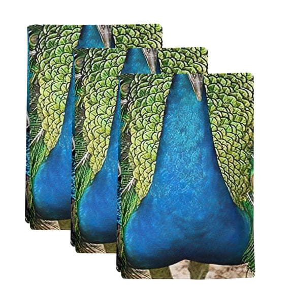 3 Pack Animal Green Kitchen Towels Peacock Decorative Dish Towel Sets ...