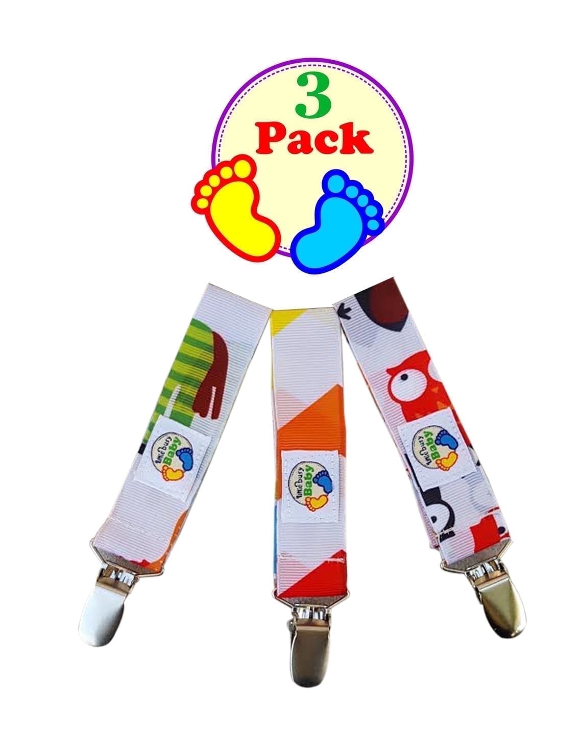 Little Busy Baby 3 Pack Animal Print Pacifier Clips for Teething ...