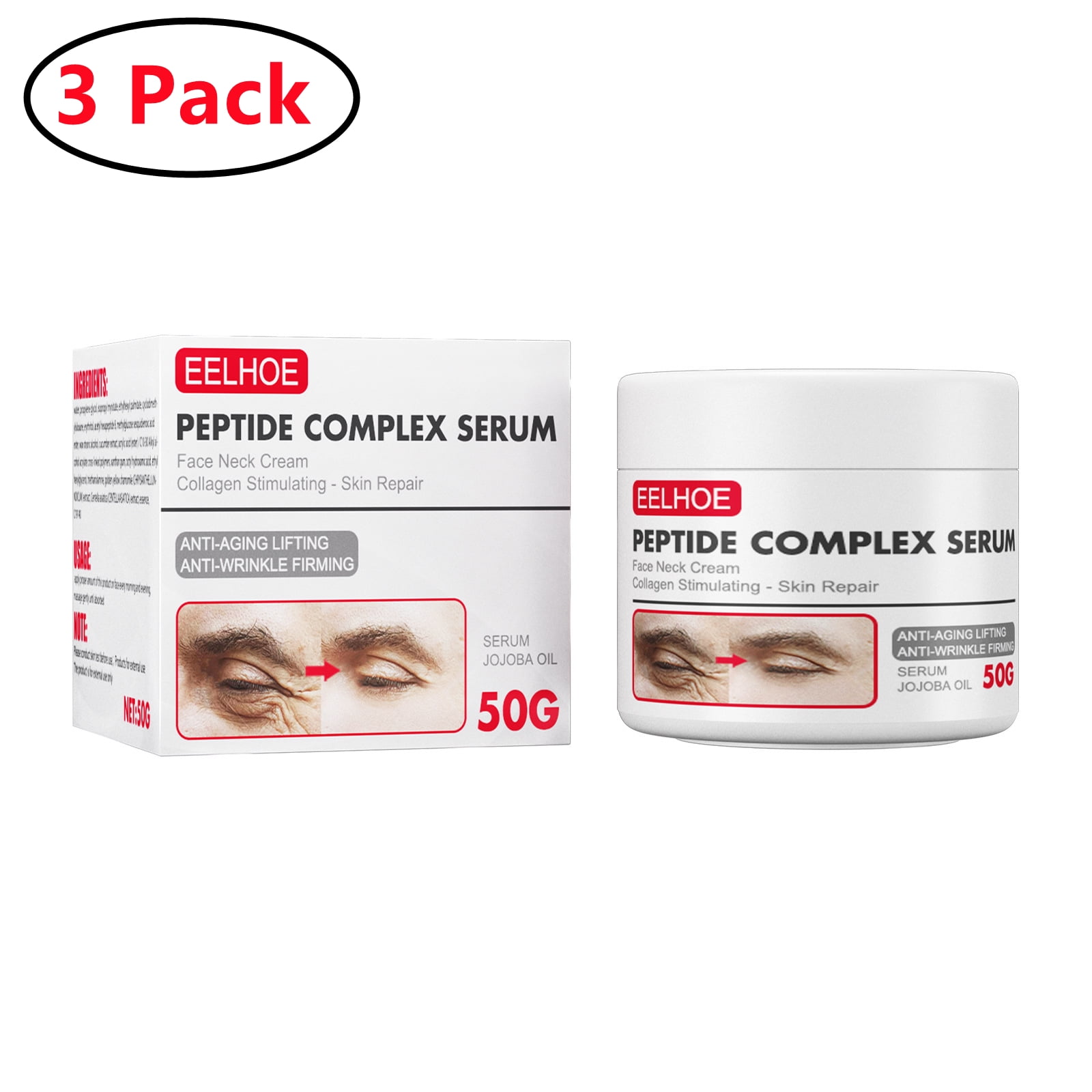 3 Pack Anti Wrinkle Cream for Face, Anti Aging Face Cream Moisturizer ...