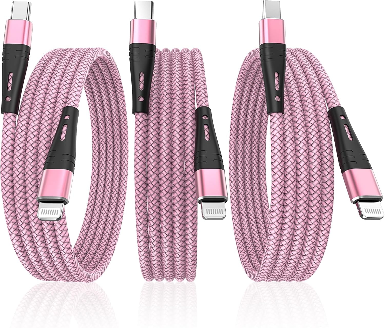 3-Pack Apple MFI Certified USB C to Lightning Cable 6 ft USB-C Nylon ...