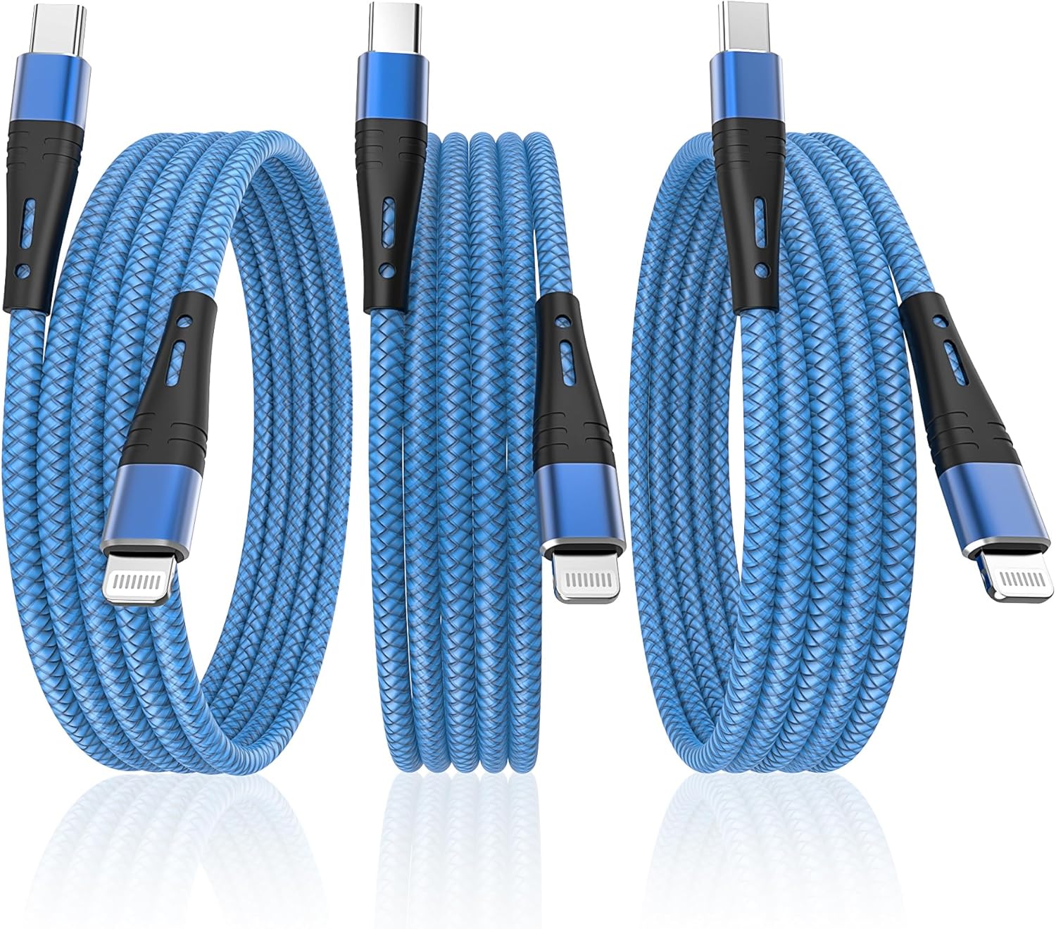 3-Pack Apple MFI Certified USB C to Lightning Cable 6 ft USB-C Nylon ...