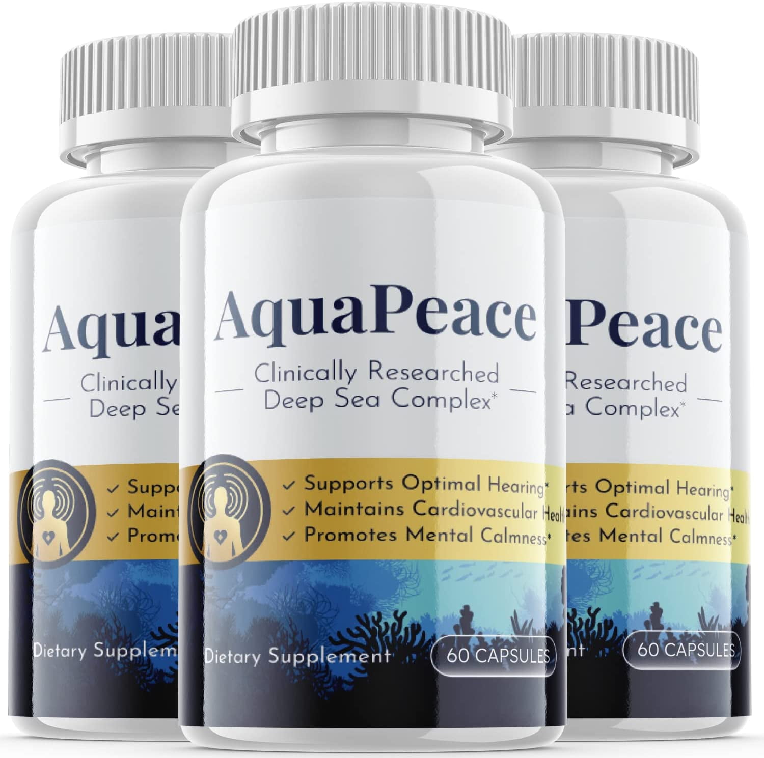 (3 Pack) Aqua Peace - Dietary Supplement for Focus, Memory, Clarity ...