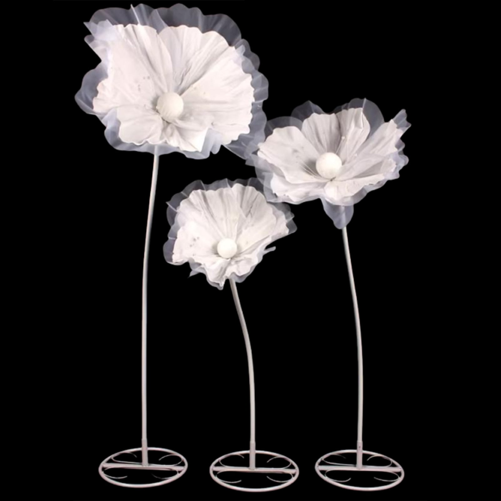 3 Pack Artificial EVA Flowers with Metal Base,Home Decor for Wedding ...